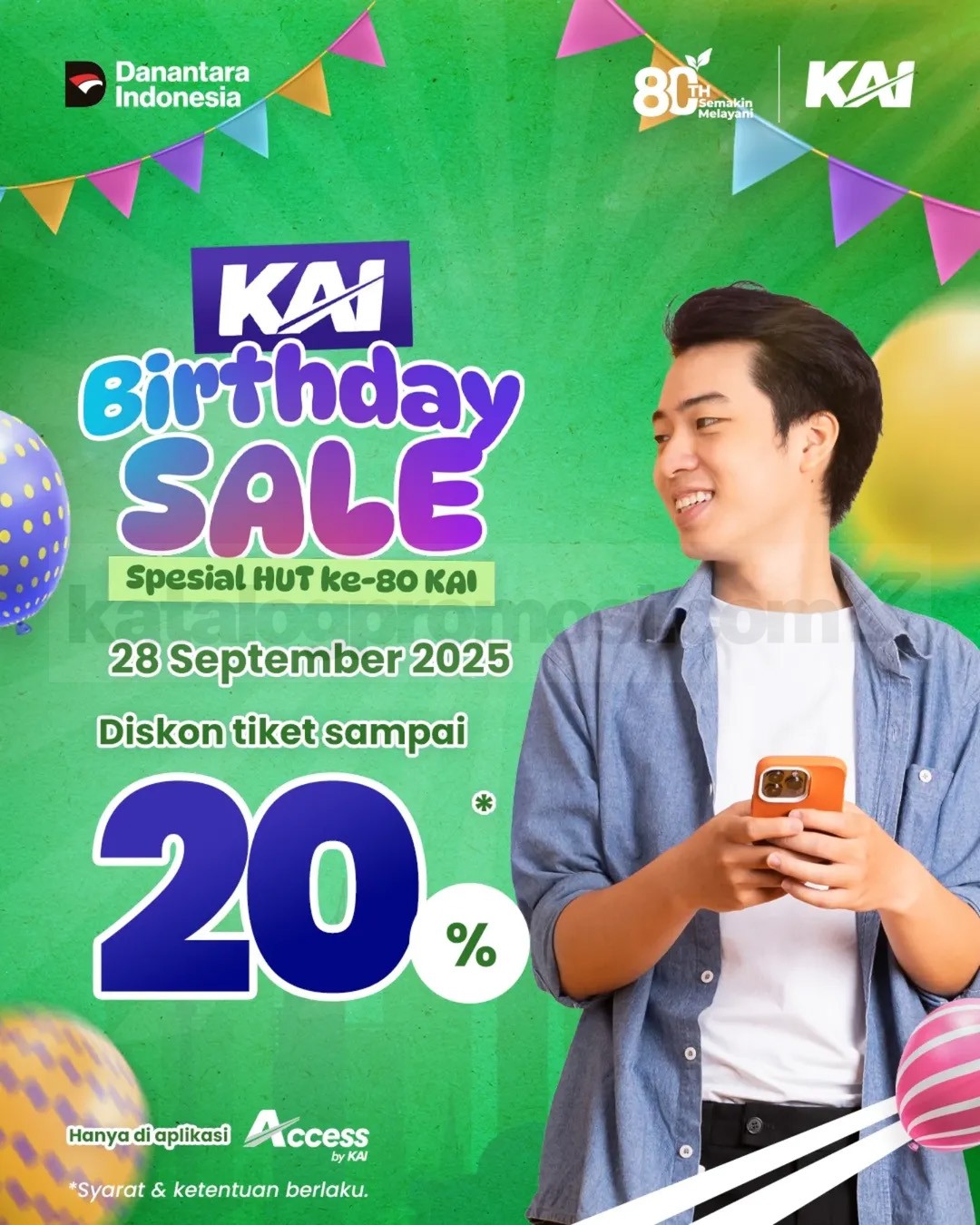 Promo KAI Birthday Sale HUT ke-80 Tiket Mulai Rp. 80.000