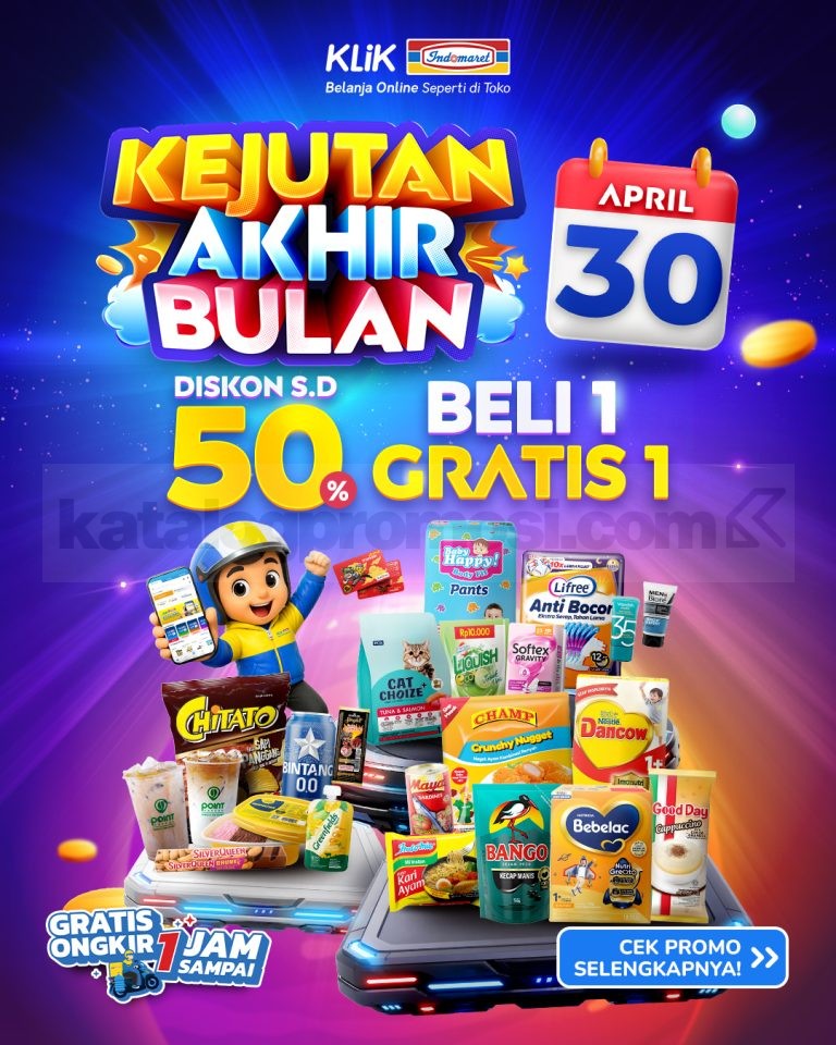 Promo Klik Indomaret Kejutan Akhir Bulan Diskon hingga 50%