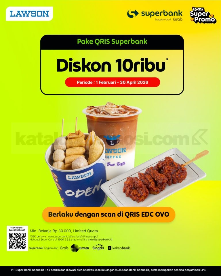 Promo Lawson Diskon Rp. 10.000 Pakai QRIS Superbank