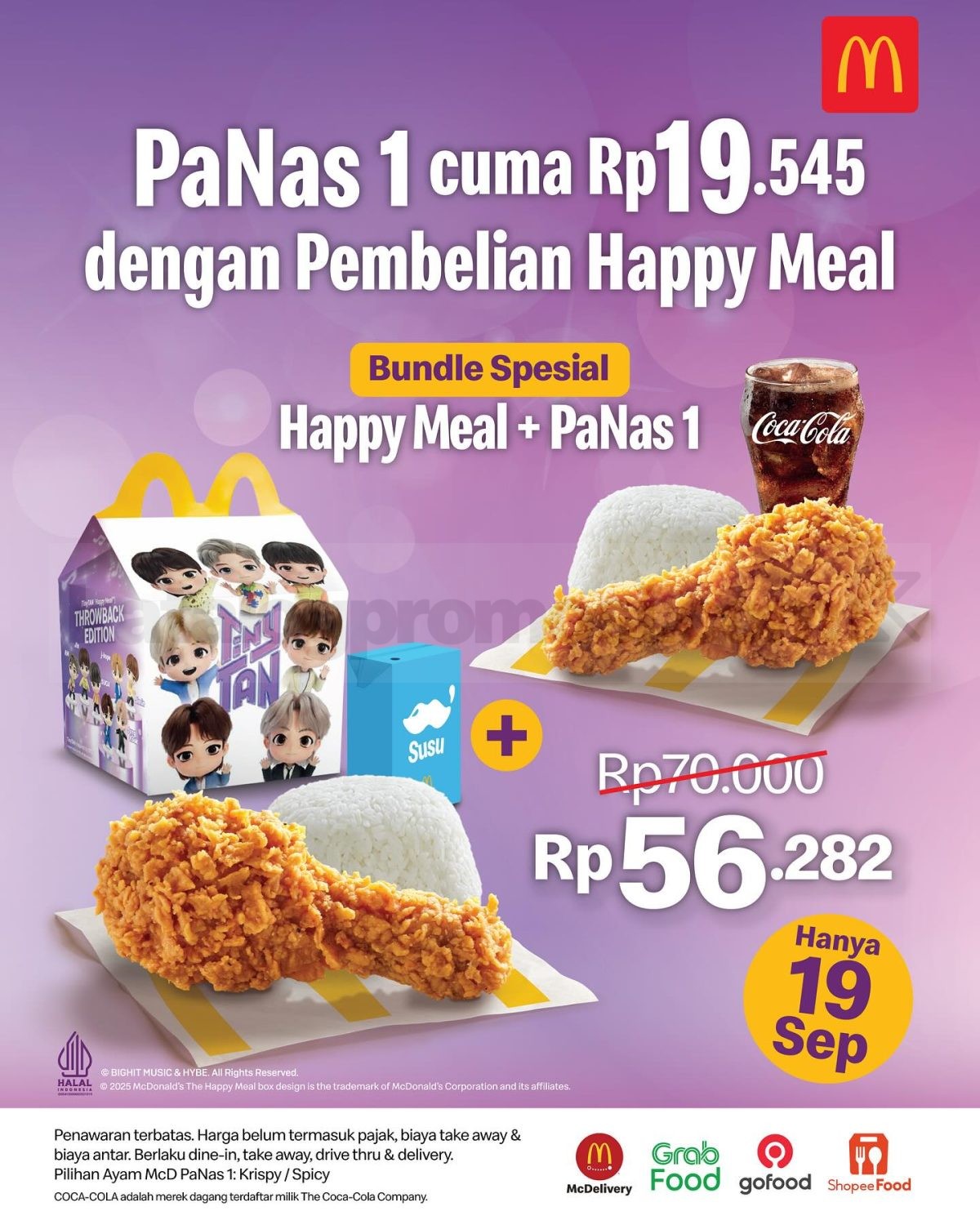Promo McDonald’s Happy Meal TinyTAN + PaNas 1 Rp56.282 • SoPasti.Com