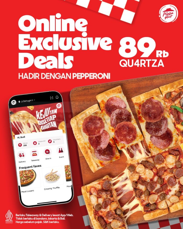 Promo Pizza Hut QU4RTZA Pizza Rp. 89.000 Setiap Rabu