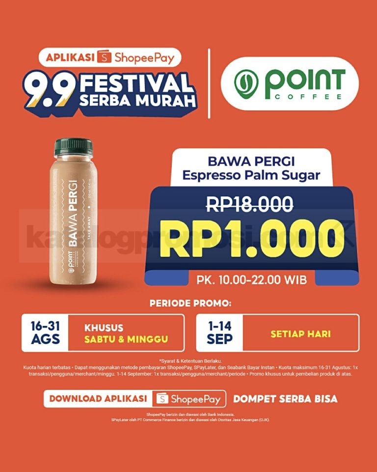 Promo Point Coffee ShopeePay 9.9 Espresso Palm Sugar Rp1.000