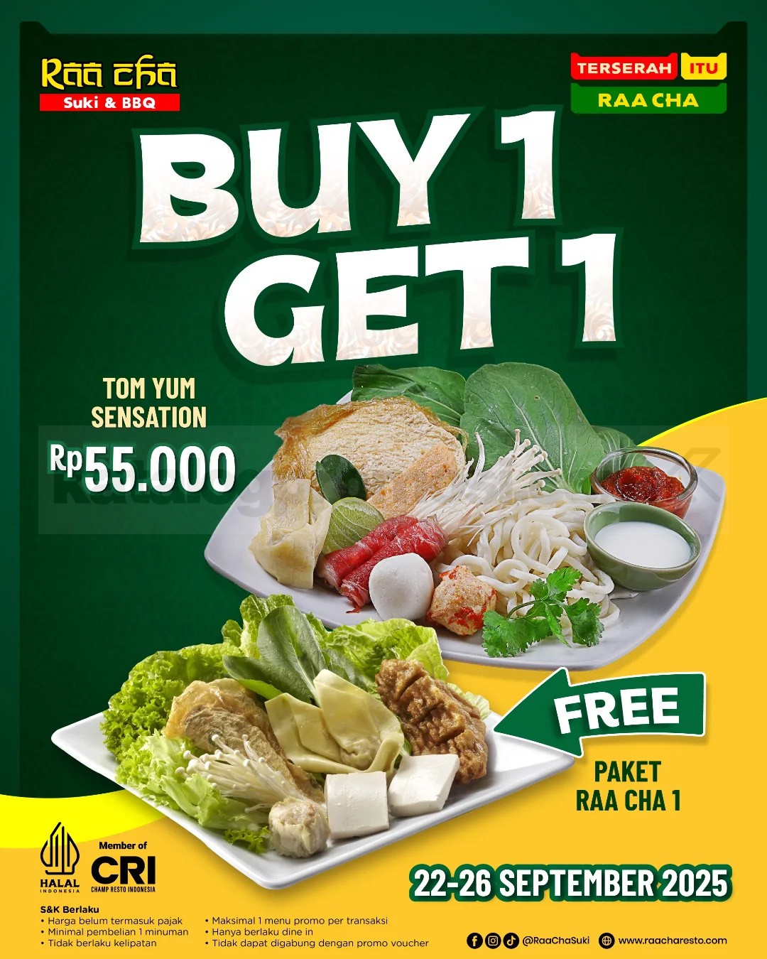 Promo Raa Cha Buy 1 Get 1 Tom Yum Sensation • SoPasti.Com