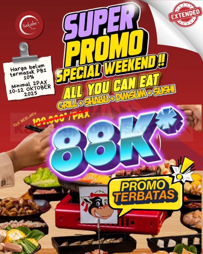Promo Sakabe Buffet 10.10 All You Can Eat Rp. 88.000