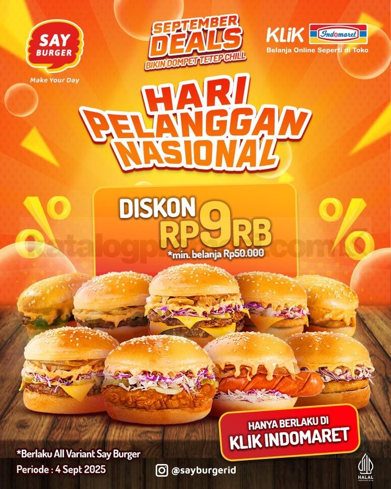 Promo Say Burger Hari Pelanggan Nasional Diskon Rp9.000