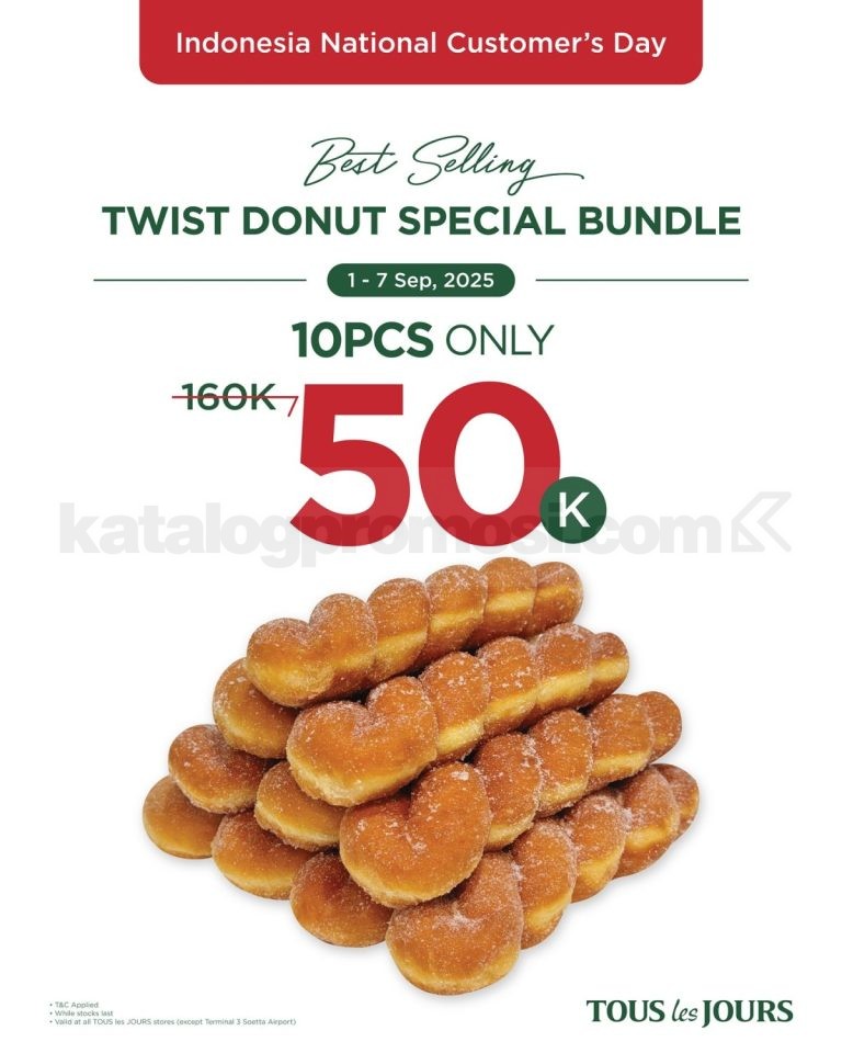 Promo Tous Les Jours Indonesia National Customer’s Day 10 Roti cuma Rp ...