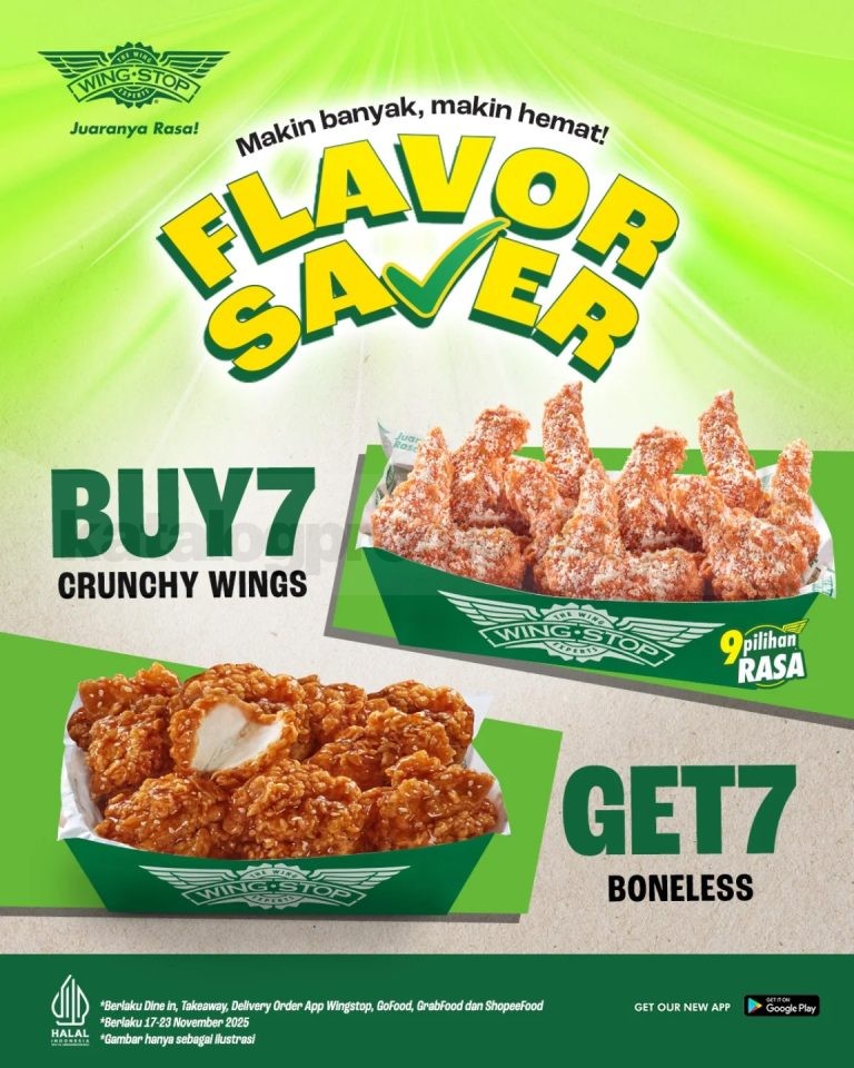 Promo Wingstop Flavor Saver Beli 7 Gratis 7 • SoPasti.Com