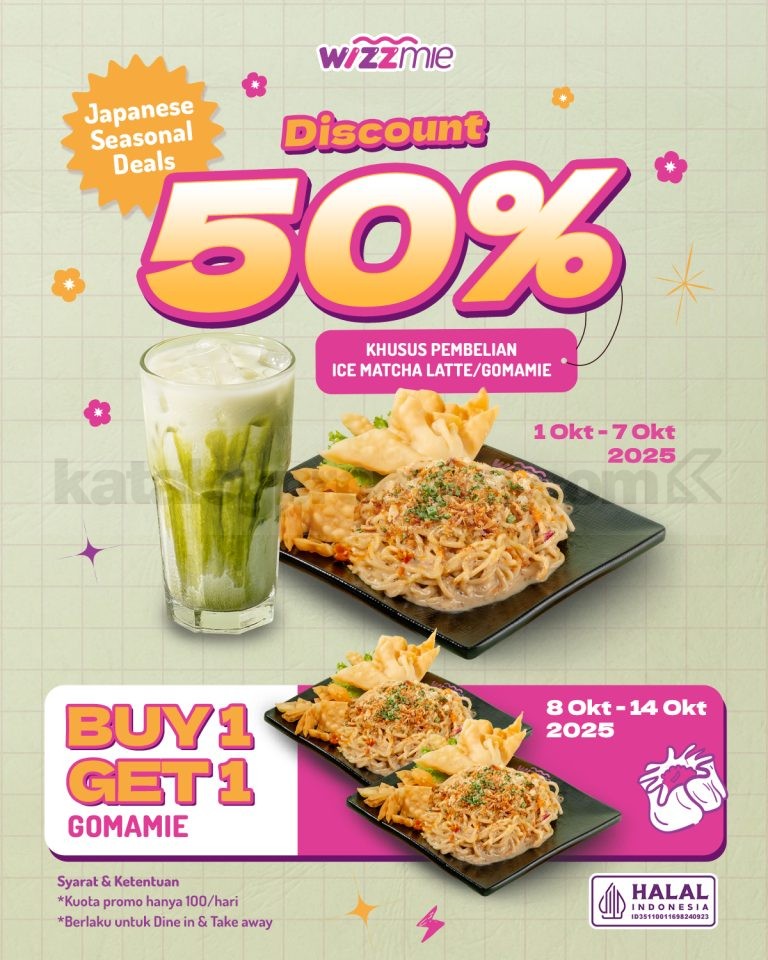 Promo Wizzmie Japanese Seasonal Deals Diskon 50% dan B1G1