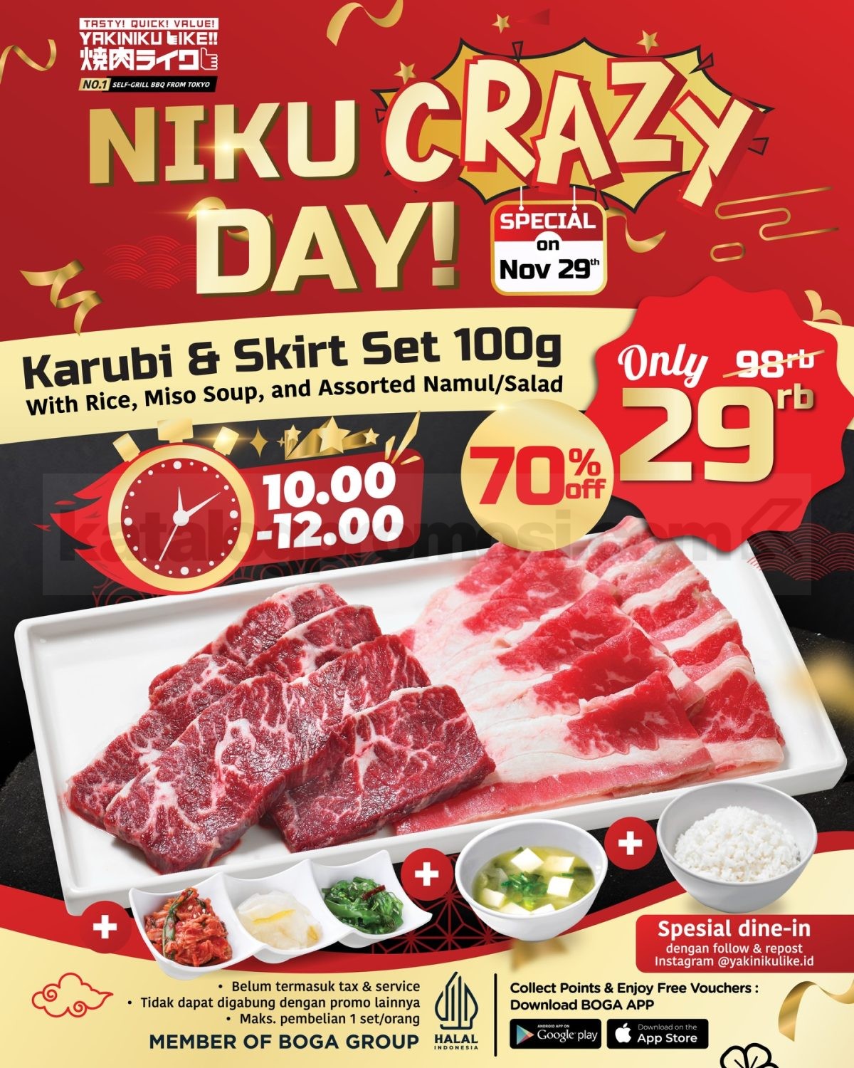 Promo Yakiniku Like Niku Crazy Day Hanya Rp. 29.000