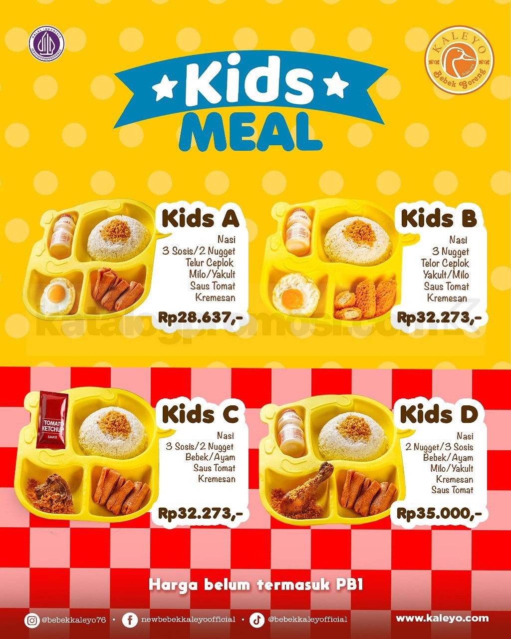 Promo Bebek Kaleyo Kids Meal Menu Baru Mulai dari Rp28.000an