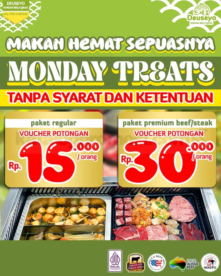 Promo Deuseyo Korean BBQ & JJIGAE Monday Treats Voucher Potongan hingga ...