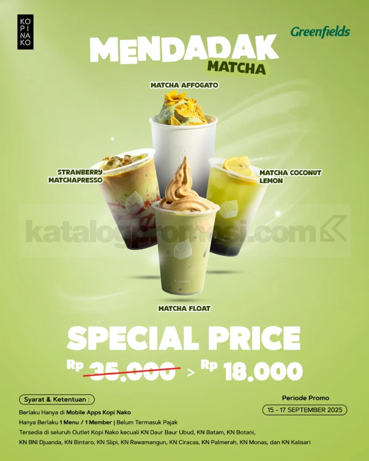 promo Kopi Nako Mendadak Matcha Harga Spesial hanya Rp18Ribu • SoPasti.Com