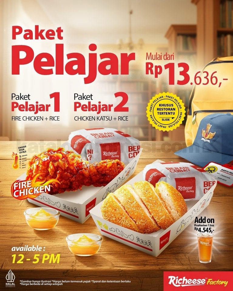 Promo Richeese Factory Paket Pelajar harga mulai Rp 13ribuan aja!