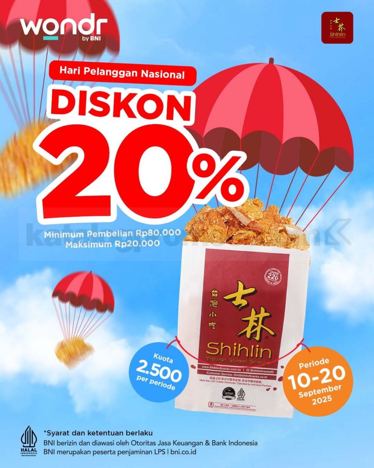 Promo Shihlin BNI Hari Pelanggan Nasional Diskon 20%