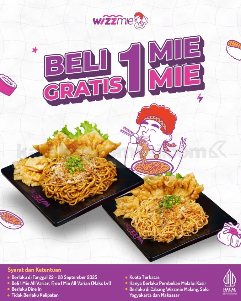 Promo Wizzmie Beli 1 Gratis 1 Mie