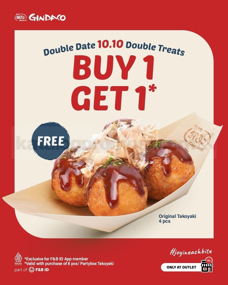 Promo GINDACO DOUBLE DATE 10.10 BUY 1 GET 1