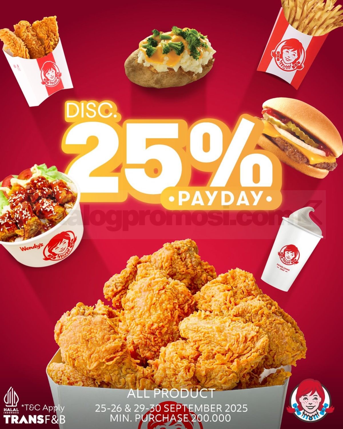 Promo Wendy's Payday Spesial Diskon 25% untuk Semua Item