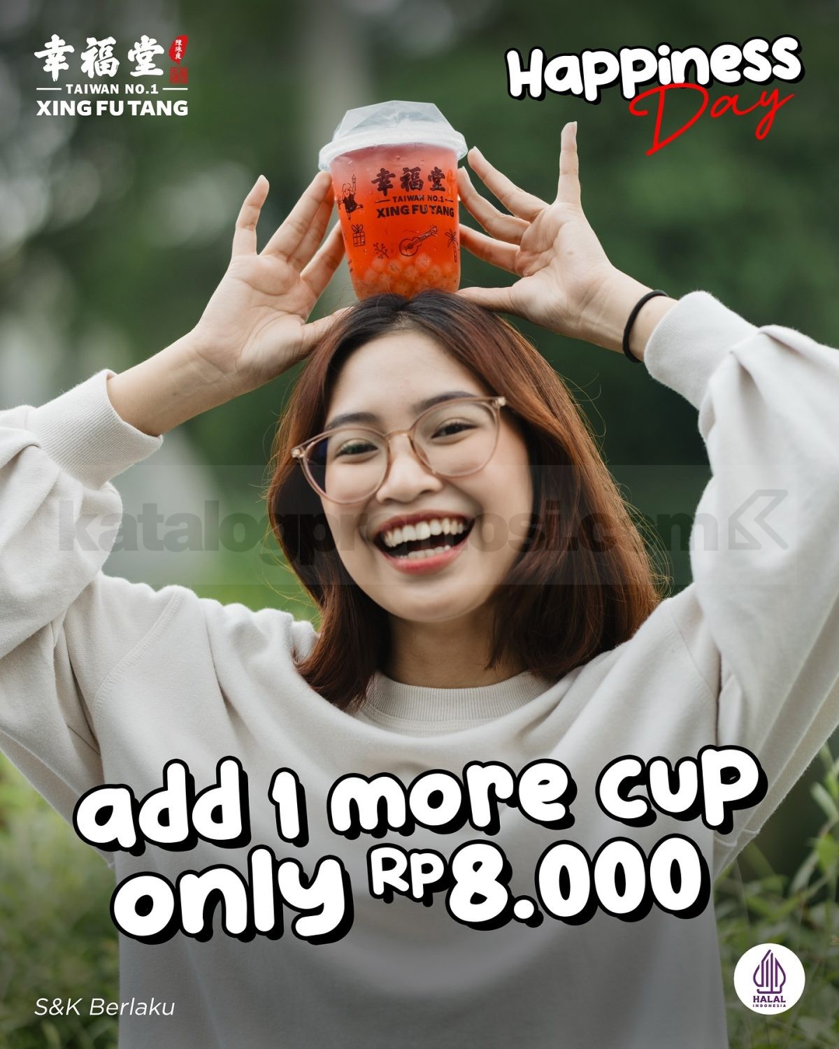 Promo Xing Fu Tang Happiness Day Deal Beli Cup kedua cuma Rp8.000!