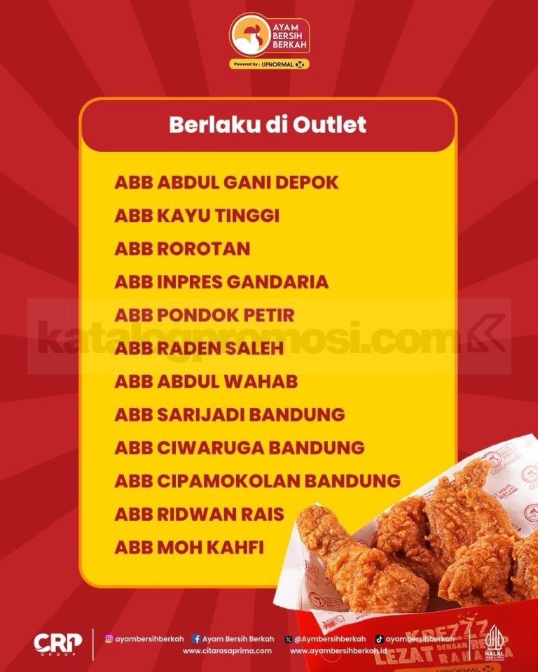 Promo Ayam Bersih Berkah 3 Ayam Hemat Berkah Rp. 25.000