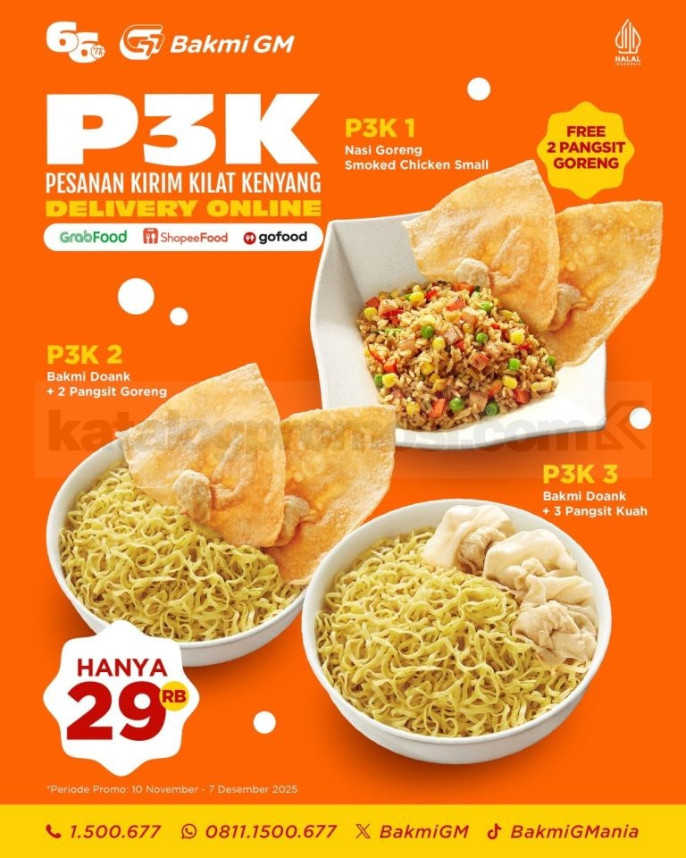 Promo Bakmi GM Delivery Online P3K hanya Rp. 29.000