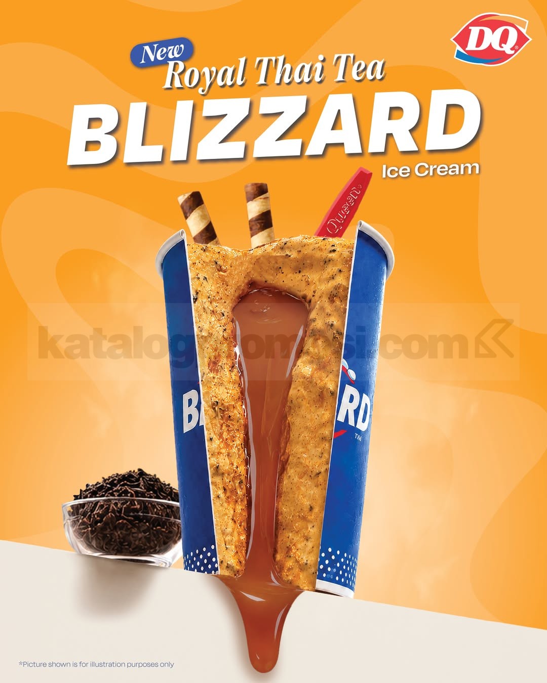 Promo Dairy Queen NEW! Royal Thai Tea Blizzard Ice Cream