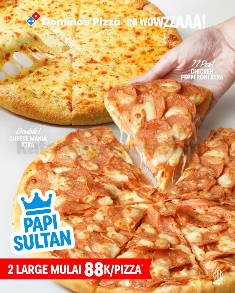 Promo Domino’s Papi Sultan 2 Large Pizza Mulai Rp. 88.000