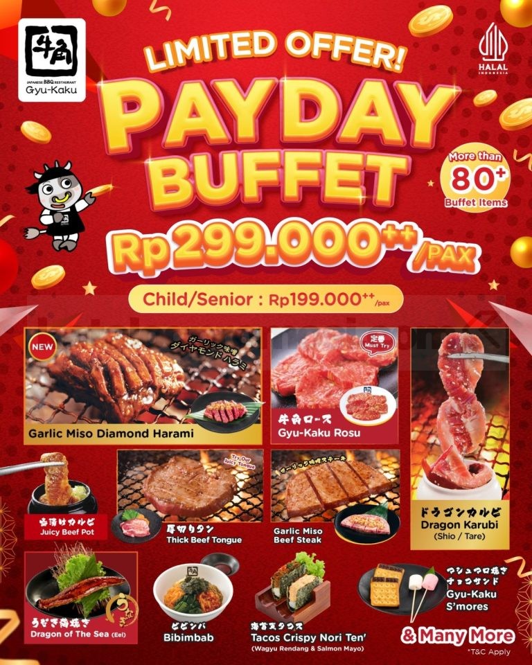 Promo GYU-KAKU Payday Buffet AYCE Rp. 299.000++