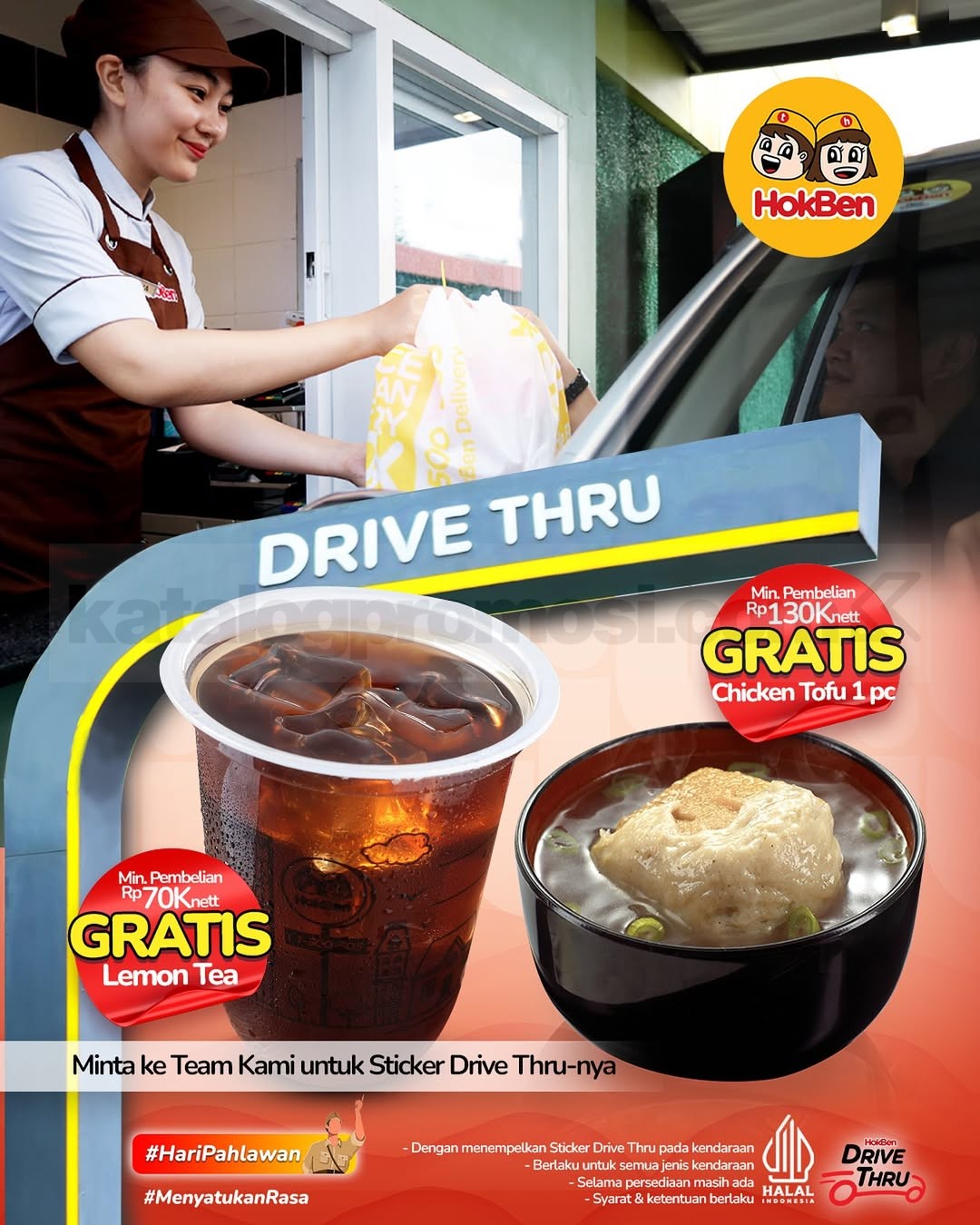 Promo HokBen Drive Thru Gratis Iced Lemon Tea & Chicken Tofu • SoPasti.Com