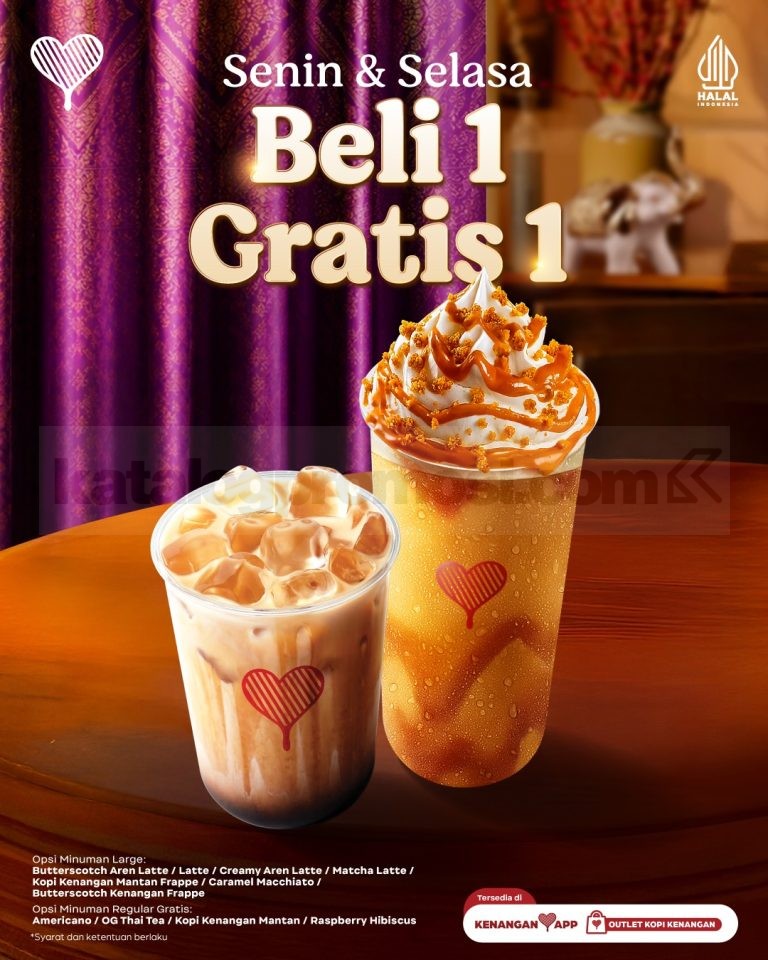 Promo Kopi Kenangan Beli 1 Gratis 1 Minuman Favorit