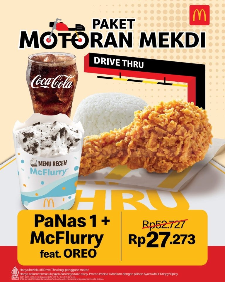 Promo McDonalds Drive Thru Paket Motoran Mekdi Rp.27.273