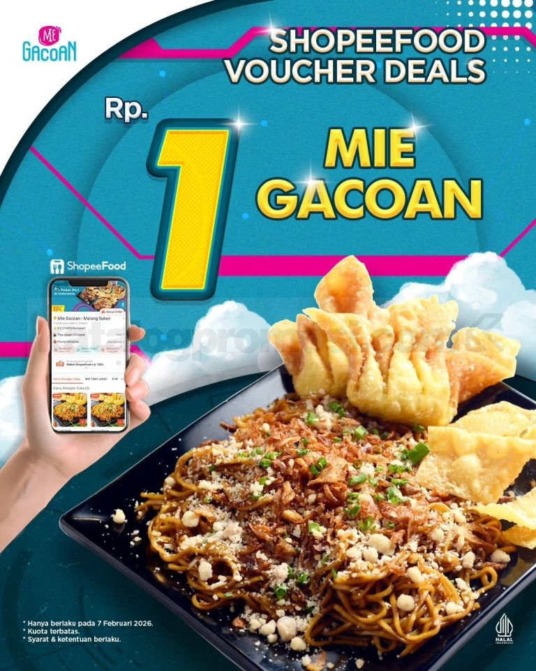 Promo Mie Gacoan ShopeeFood Deals Rp. 1