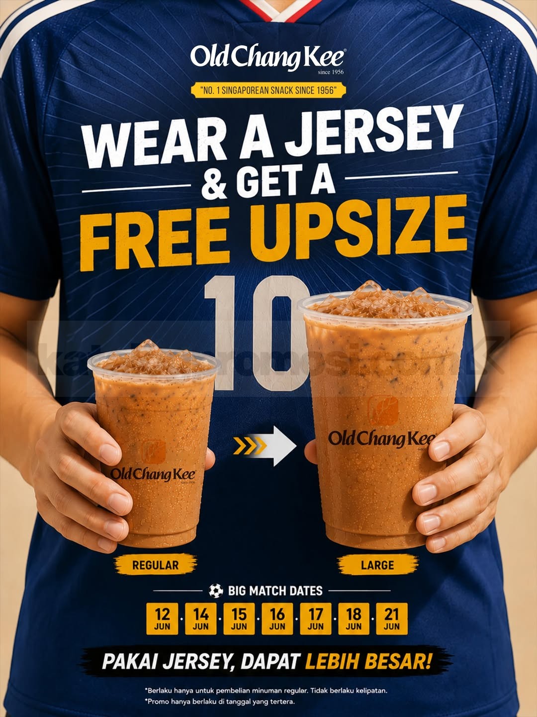 Promo Old Chang Kee Pakai Jersey Free Upsize Minuman