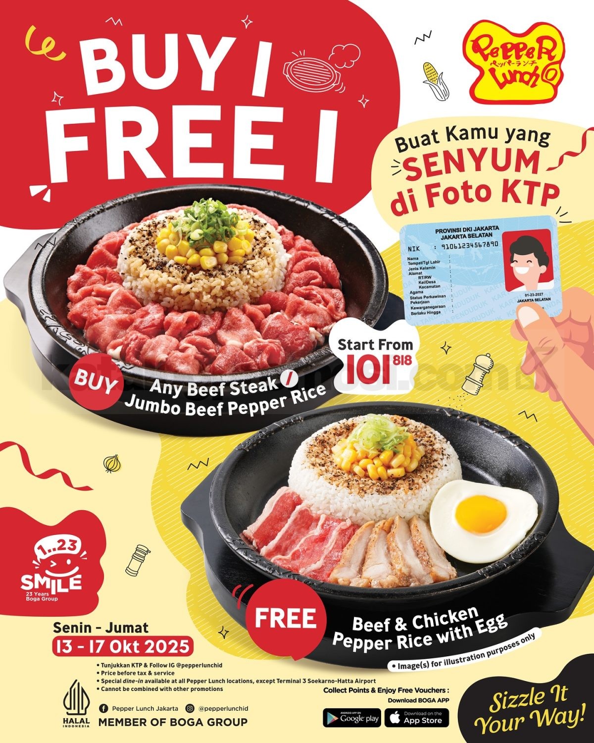 Promo Pepper Lunch Buy 1 Get 1 Dengan Menunjukan KTP* • SoPasti.Com