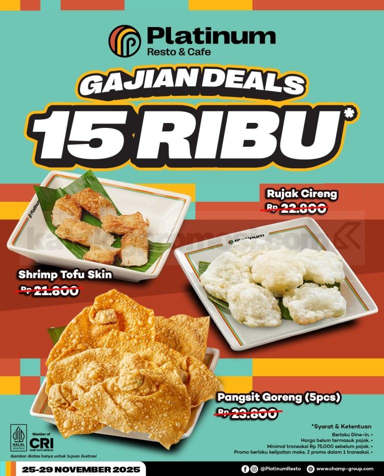 Promo Platinum Resto & Cafe Gajian Deals Menu Mulai Rp. 15.000