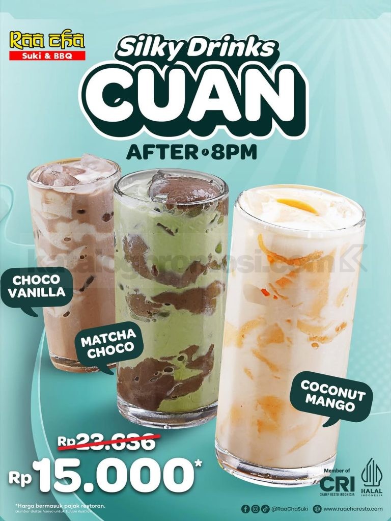 Promo Raa Cha Silky Drinks Cuan cuma Rp15.000