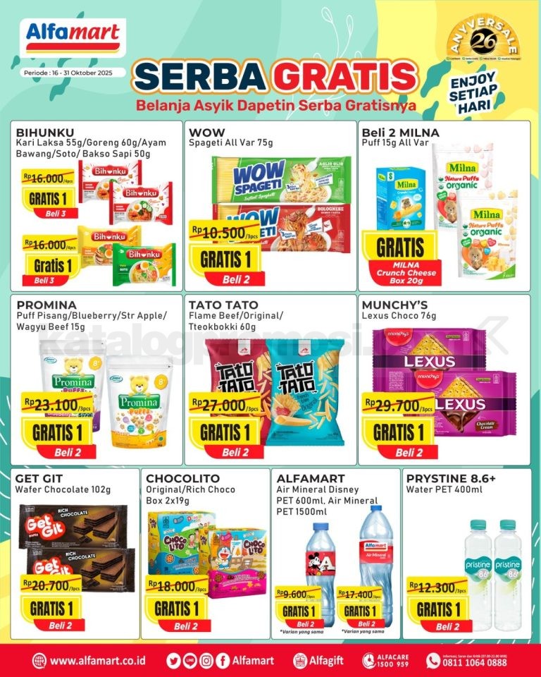 Promo SERBA GRATIS ALFAMART HARI INI 16-31 Oktober 2025 • SoPasti.Com
