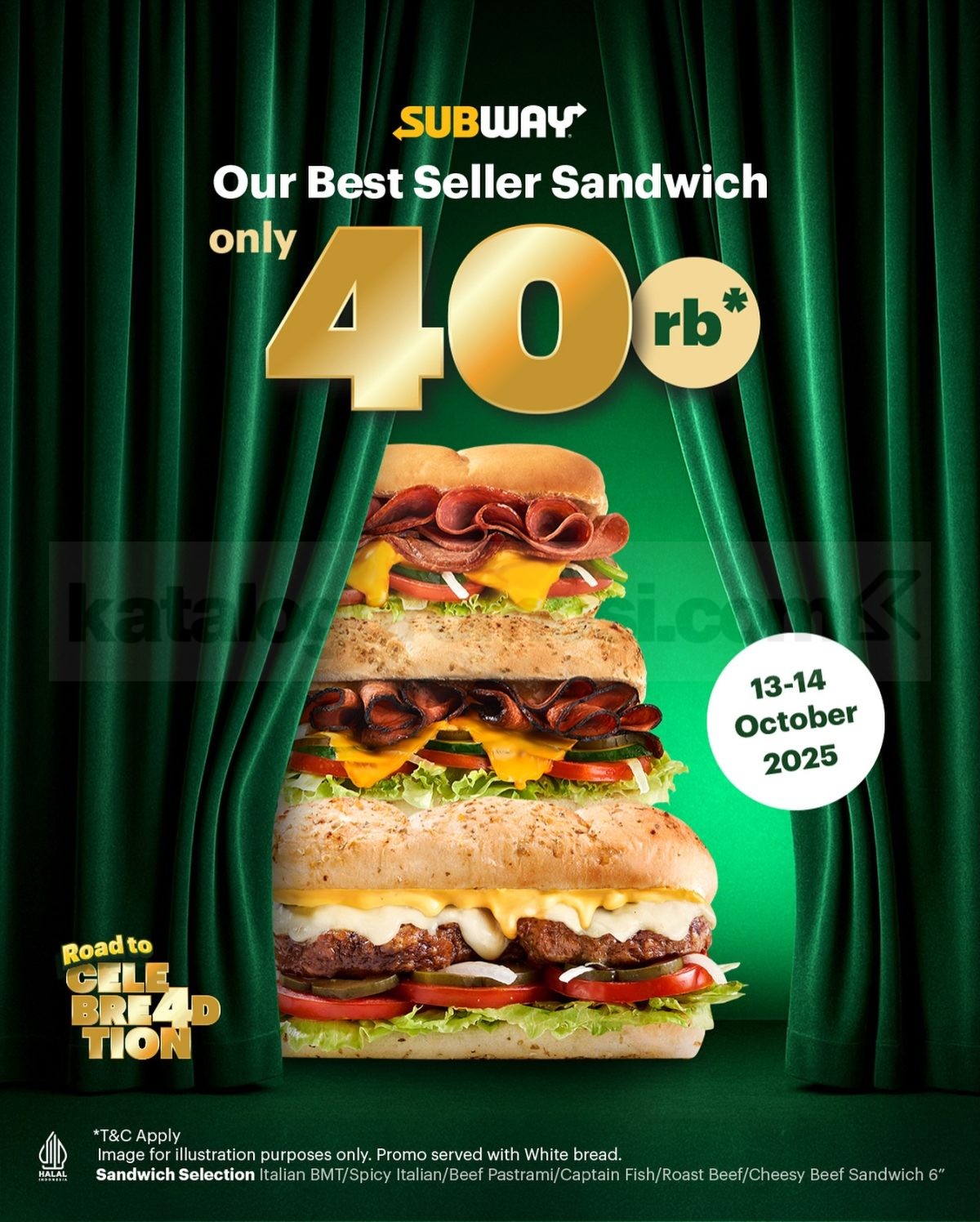 Promo Subway Anniversary Best Seller Sandwich Rp. 40.000 • SoPasti.Com