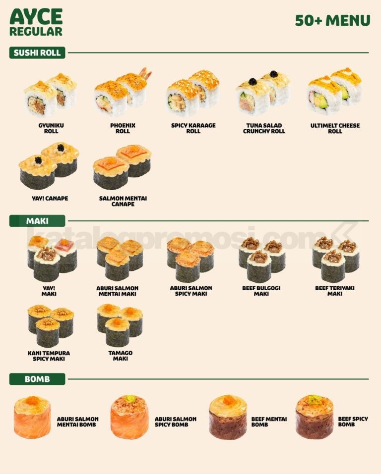 Promo Sushi Yay! AYCE Regular 50+ Menu Cuma Rp. 99.000