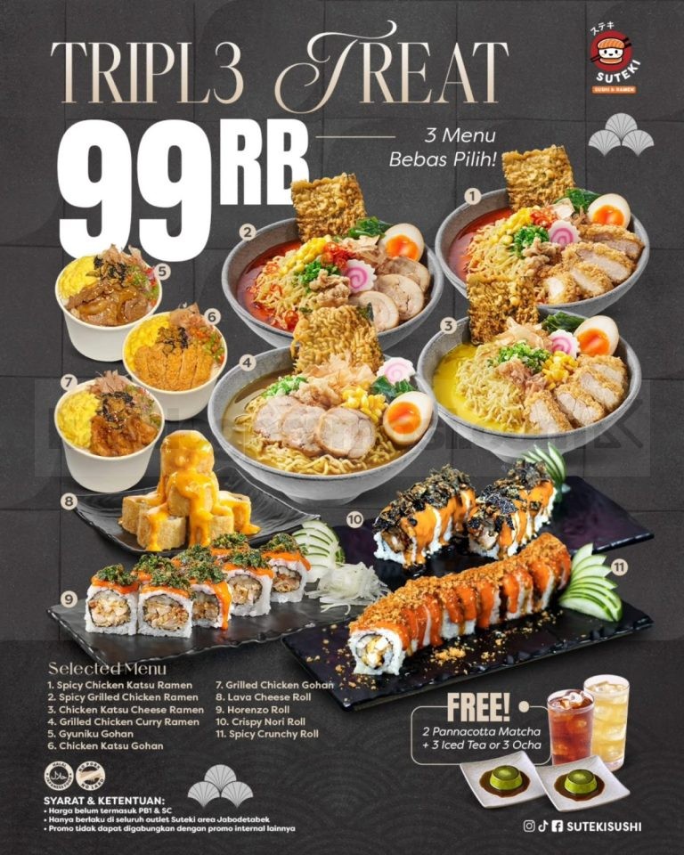 Promo Suteki Sushi Special Triple Great Rp. 99.000 • SoPasti.Com