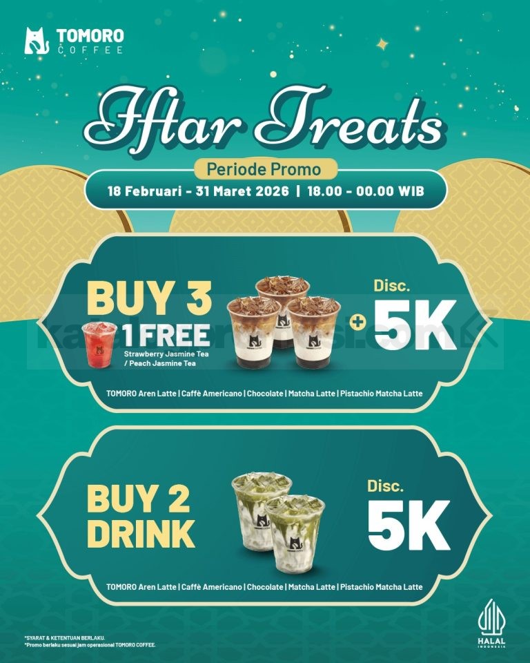 Promo TOMORO COFFEE Iftar Treats Diskon Rp. 5.000