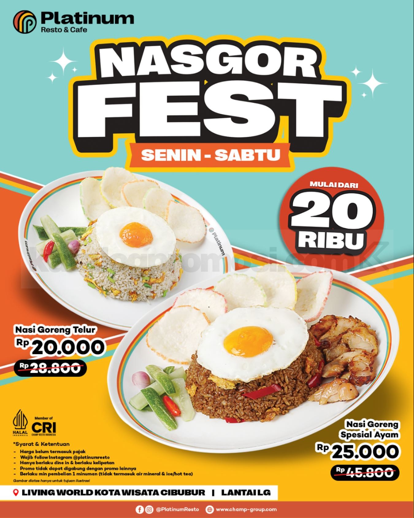 Promo Platinum Resto & Cafe Nasgor Fest mulai Rp20Ribu