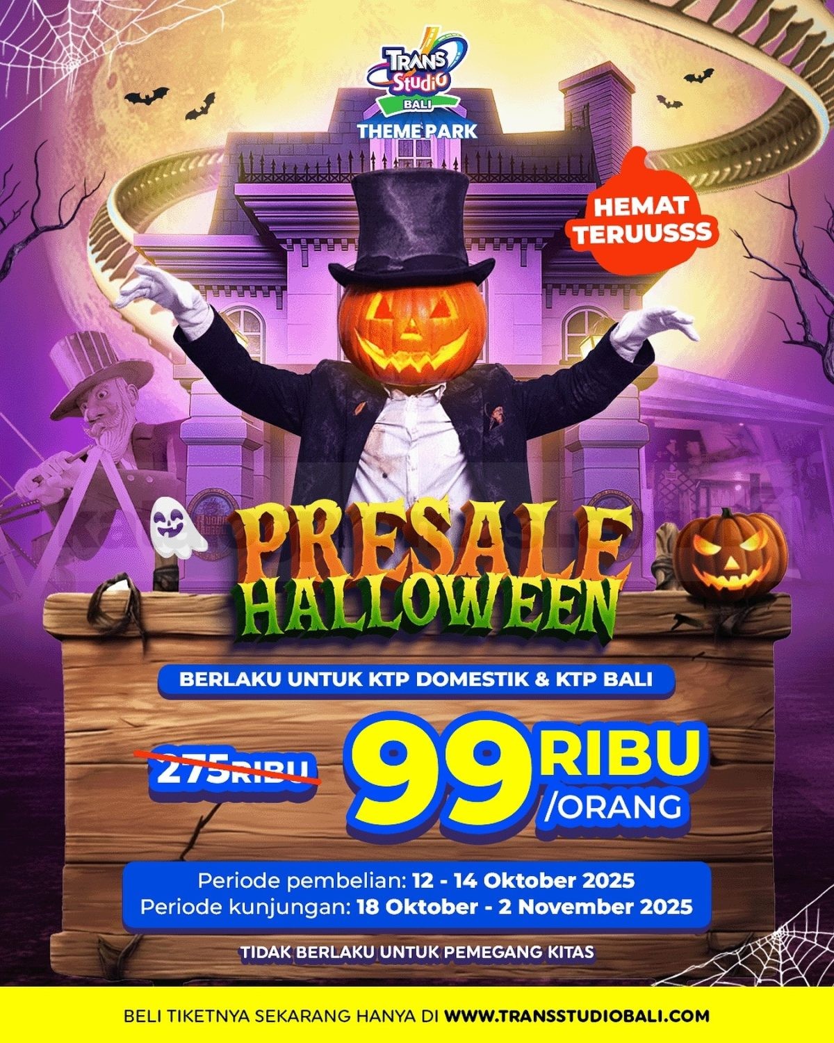 Promo Trans Studio Bali Presale Halloween cuma Rp99K