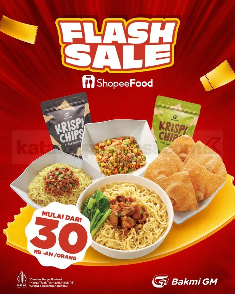 Promo Bakmi GM ShopeeFood Flash Sale Mulai Rp. 30 ribuan