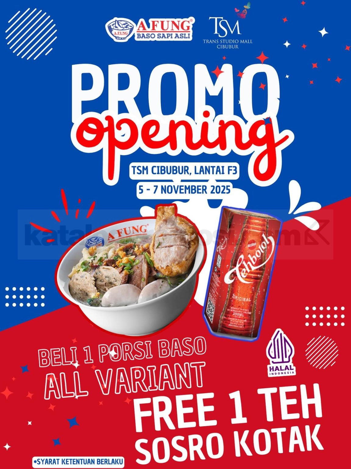 Promo Baso A Fung Opening Trans Studio Mall Cibubur Beli 1 Gratis 1