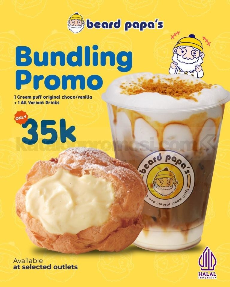 Promo Beard Papa’s Best Deal Puff & Drink mulai Rp. 10.000