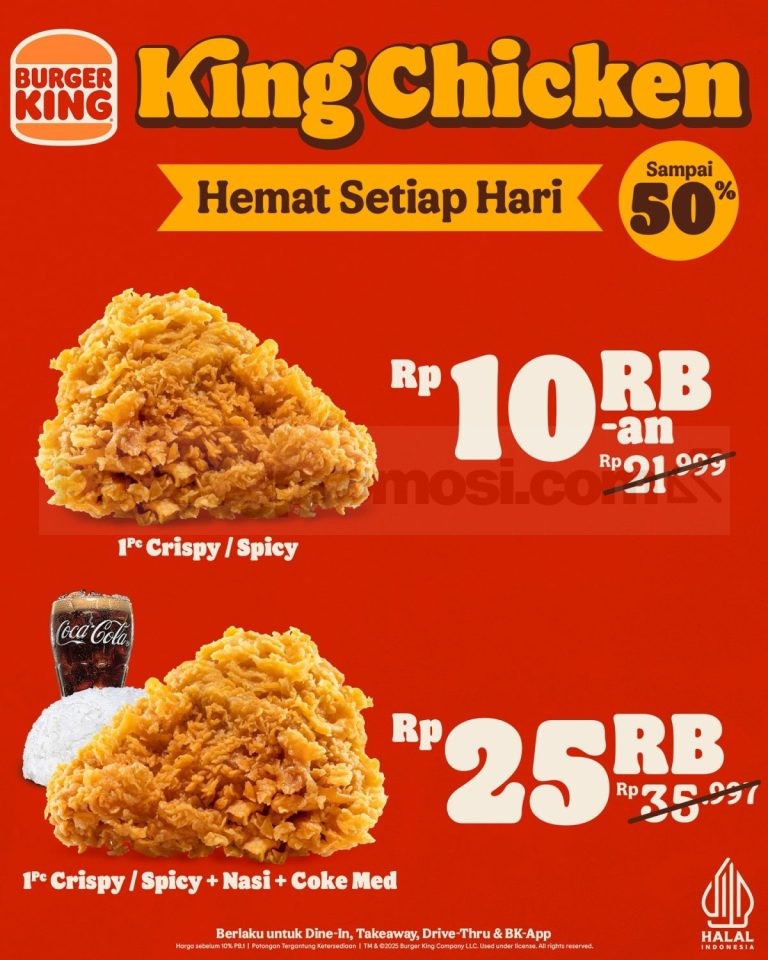 Promo Burger King Ayam Crispy Hemat Setiap Hari Mulai Rp. 10.000