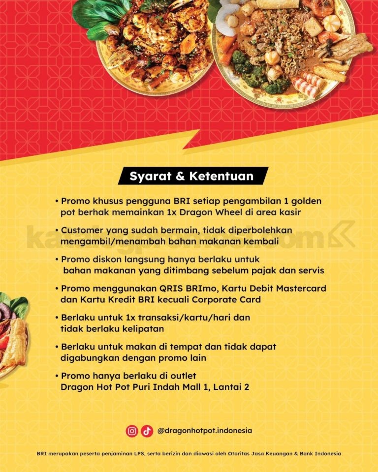 Promo DRAGON HOT POT BRI Spin & Win Diskon hingga 100%