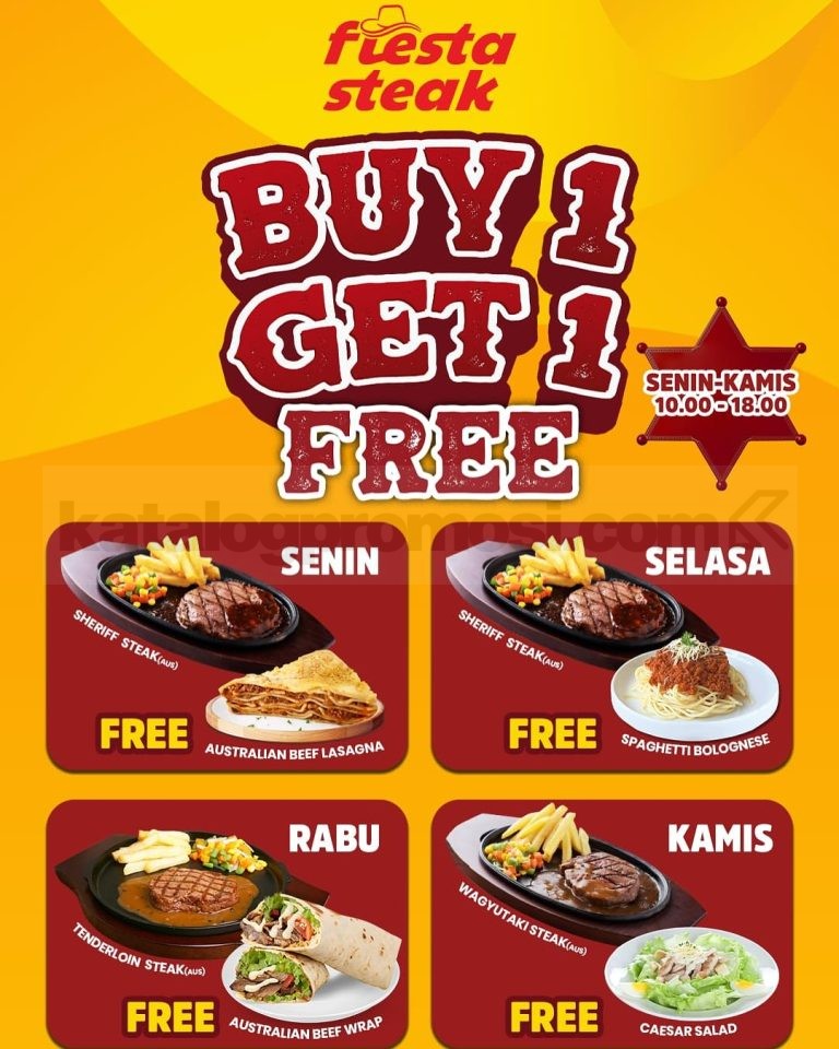 Promo Fiesta Steak Beli 1 Gratis 1