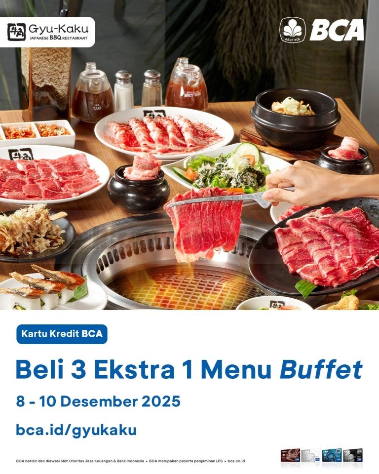 Promo Gyu-Kaku BCA Beli 3 Ekstra 1 Menu Buffet