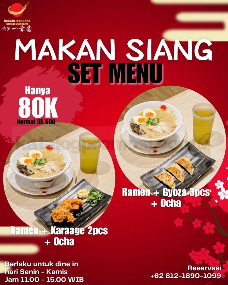 Promo Hakata Ikkousha Set Makan Siang cuma Rp.80.000